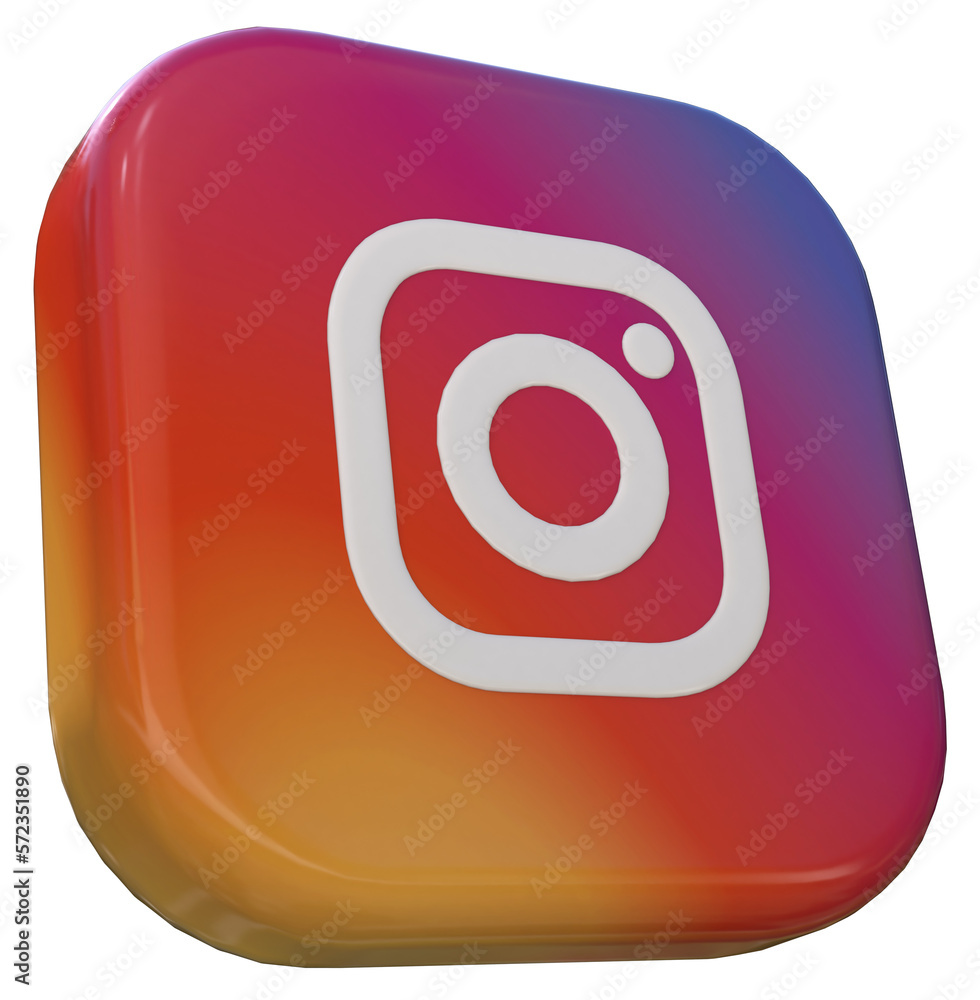 Isolated square badge with the logo of Instagram on transparent ...