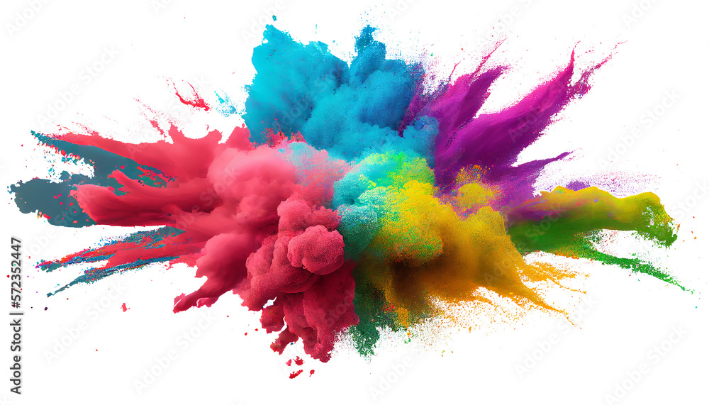 Colorful paint splashes png, Colored powder explosion. Paint holi, Mix ...