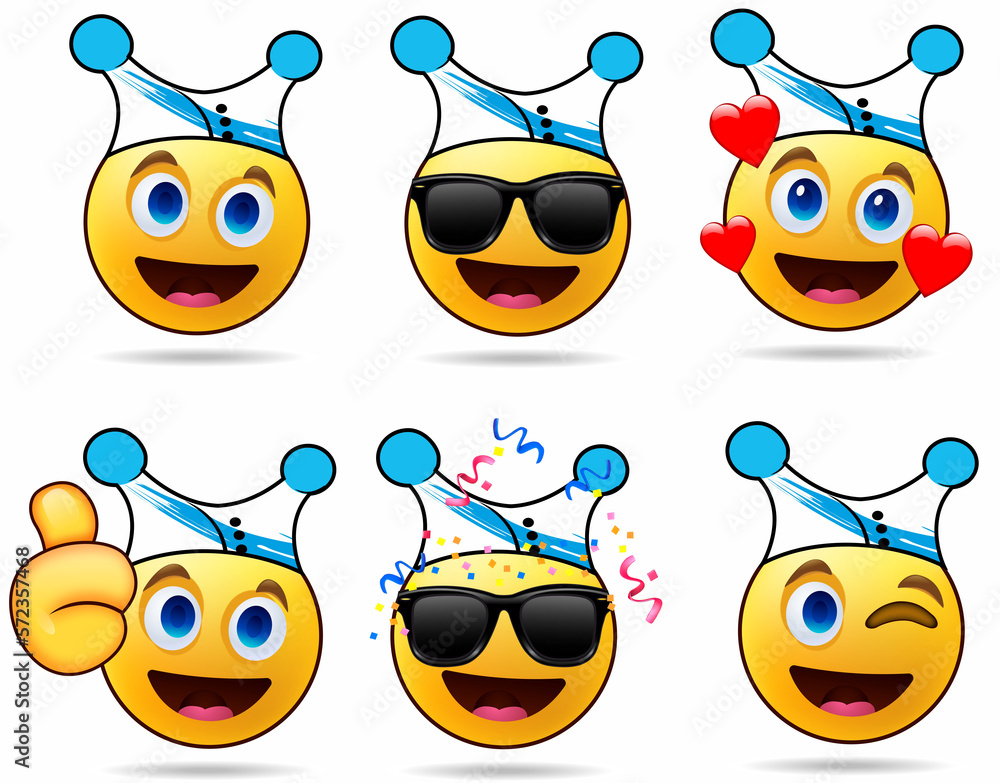 SET SPANISH REGION EMOTICON ISOLATED ON WHITE BACKGROUND Stock ...