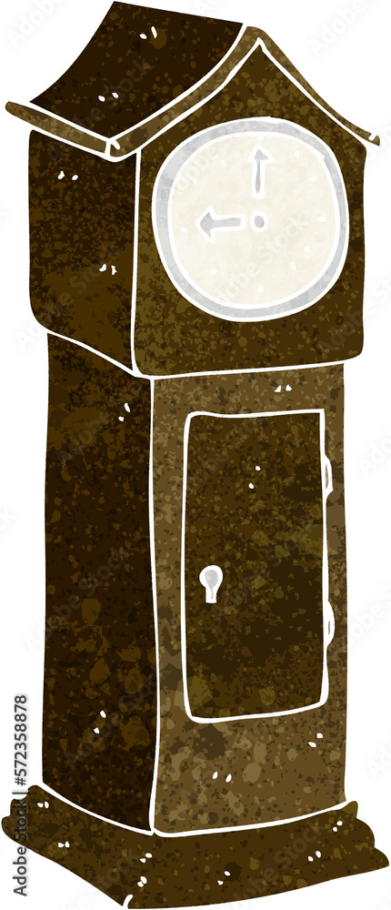 cartoon grandfather clock Stock Illustration | Adobe Stock
