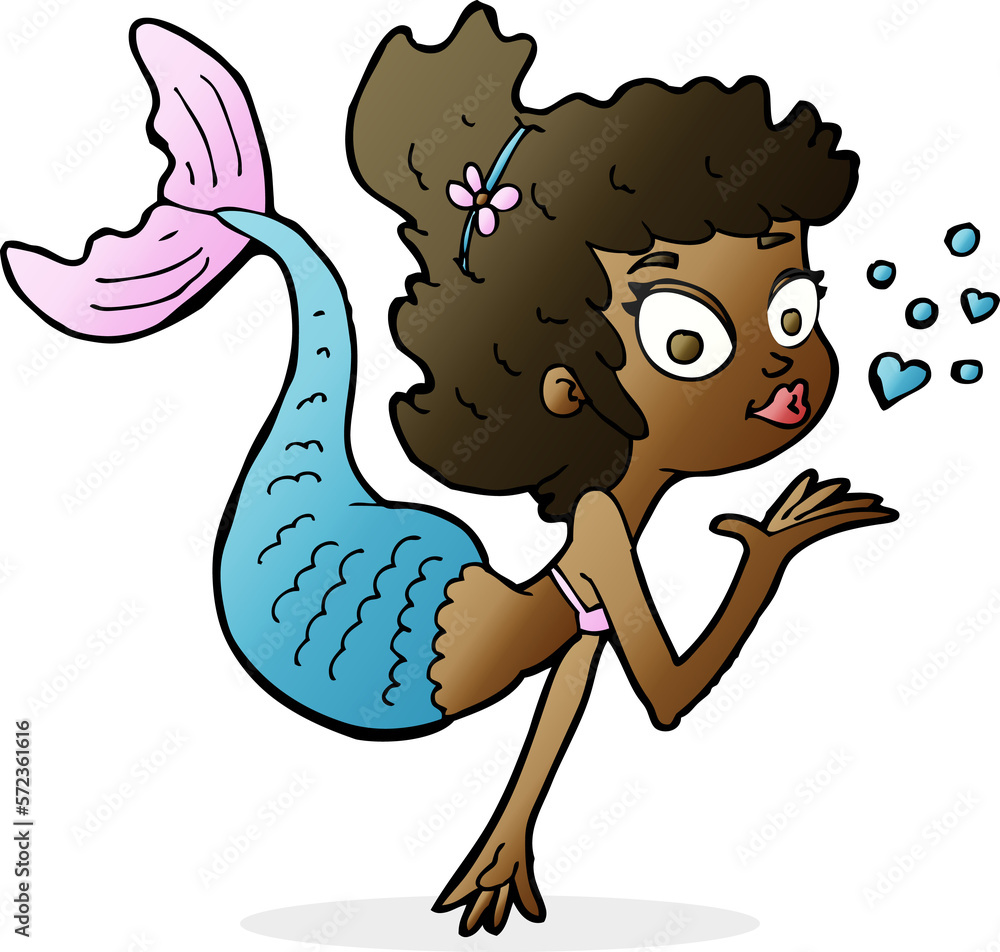cartoon pretty mermaid Stock Illustration | Adobe Stock