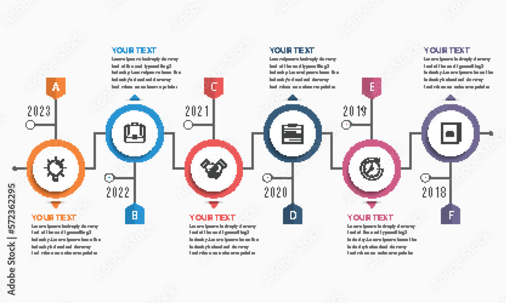 Timeline infographic concept data diagram with 6 options Stock Vector ...