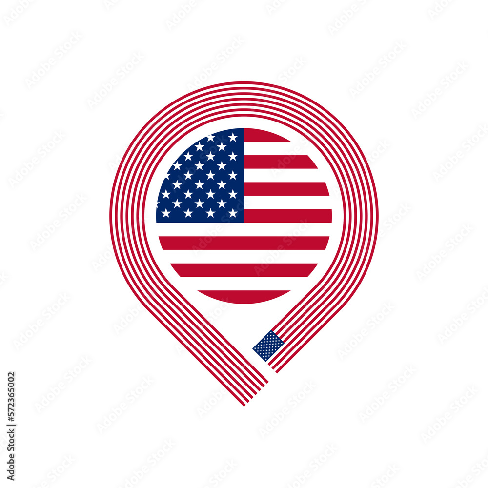 united states flag map pin icon. PNG Stock Illustration | Adobe Stock