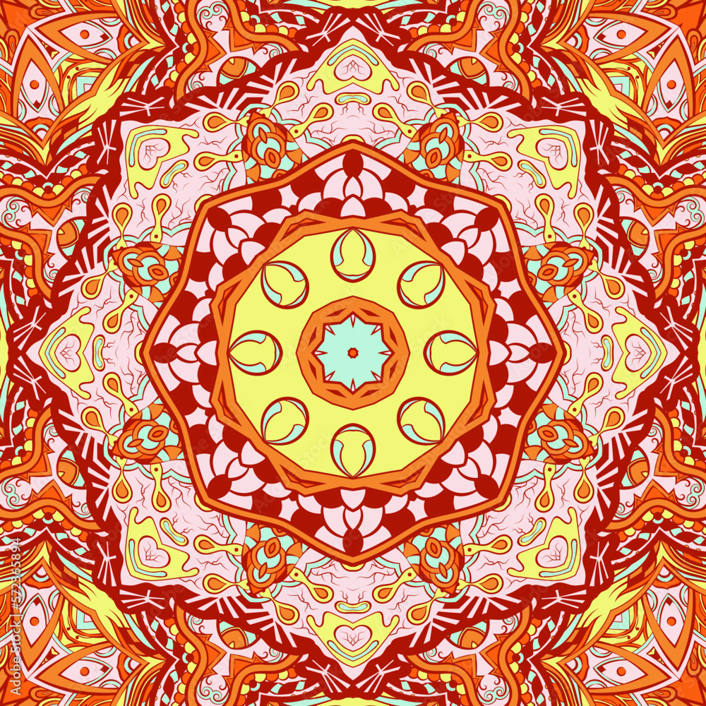 Seamless tile texture. Tracery mehndi design image. Ethnic doodle art ...