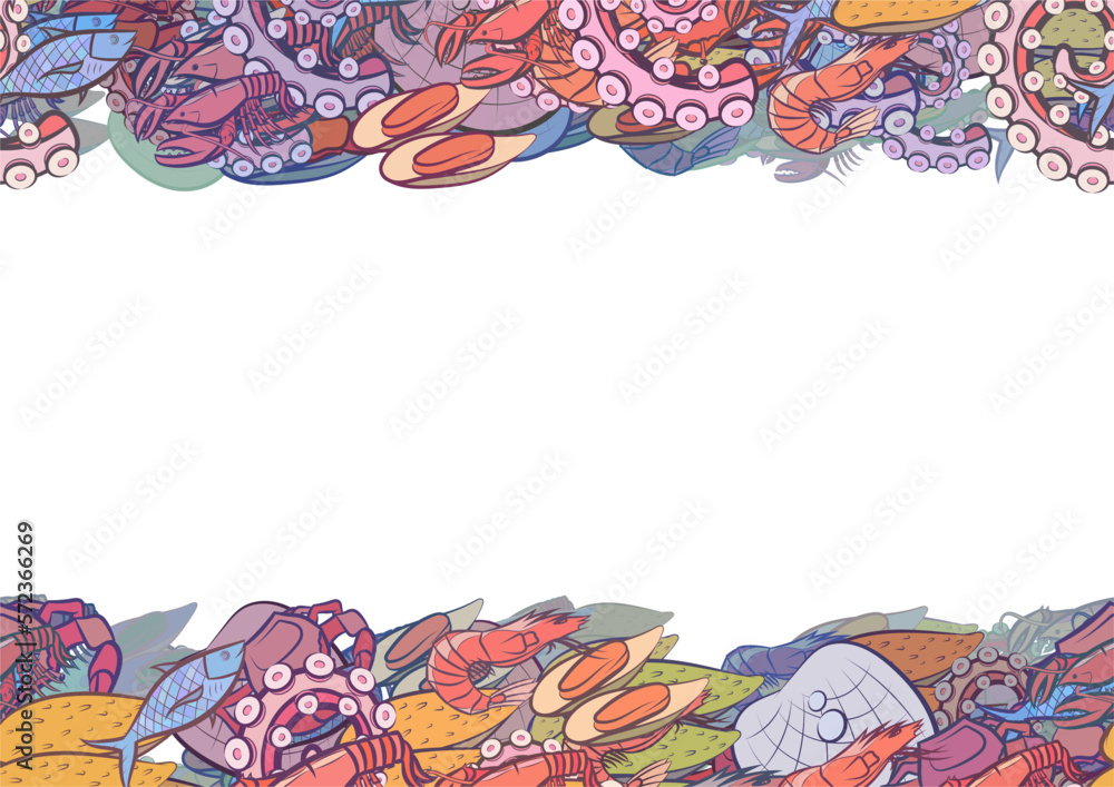 Background pattern abstract design texture. Seafood. Horizontal ...