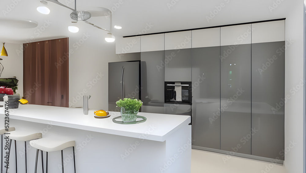 A pristine and immaculate kitchen with state-of-the-art appliances ...