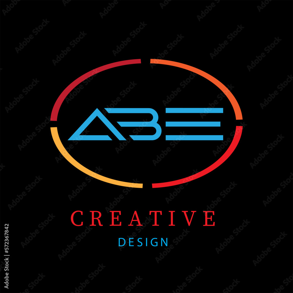 ABE Letter shape. Design of the letters ABE in a circle. ABE letters in ...