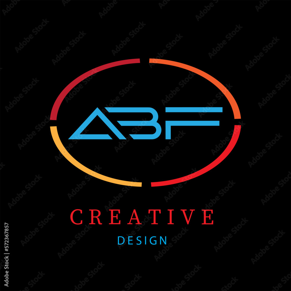 ABF Letter shape. Design of the letters ABF in a circle. ABF letters in ...