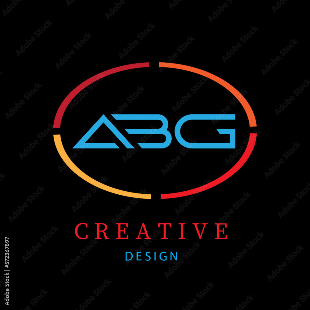 ABG Letter shape. Design of the letters ABG in a circle. ABG letters in ...