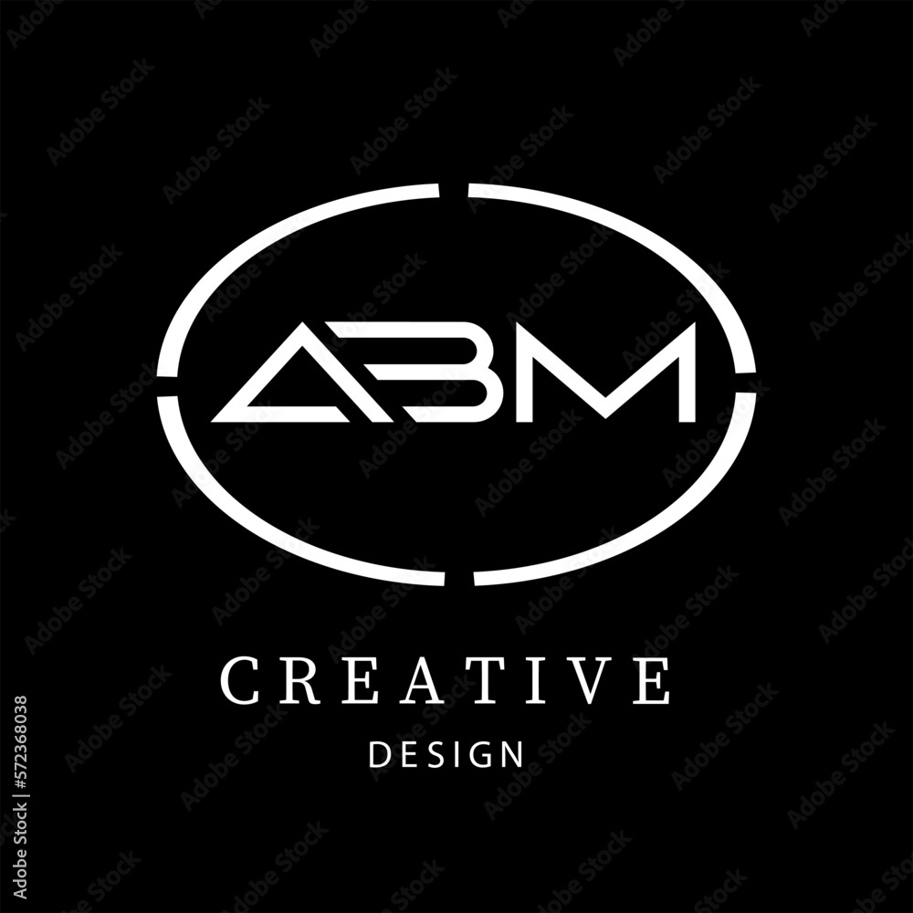 ABM Letter shape. Design of the letters ABM in a circle. ABM letters in ...