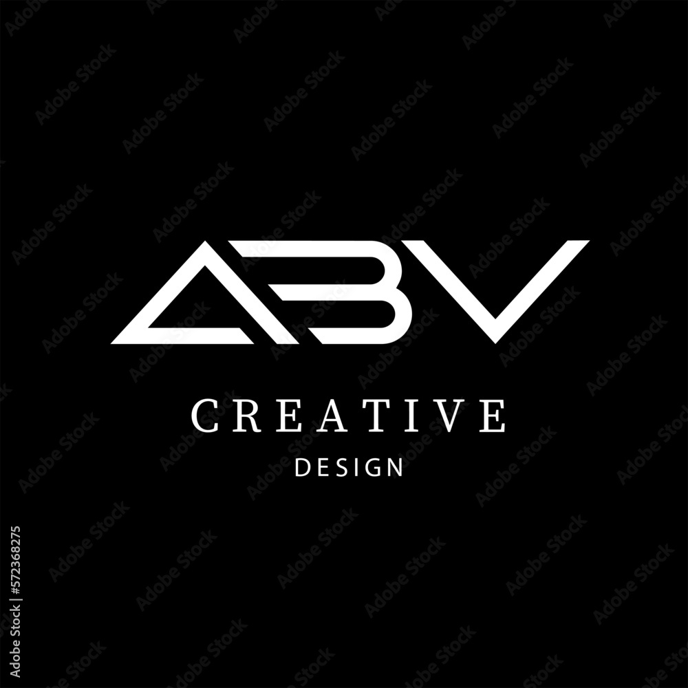 ABV Letter shape. Design of the letters ABV in a circle. ABV letters in ...