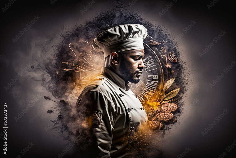 Chef symbol, ideal for writing the name, copy space, restaurant ...