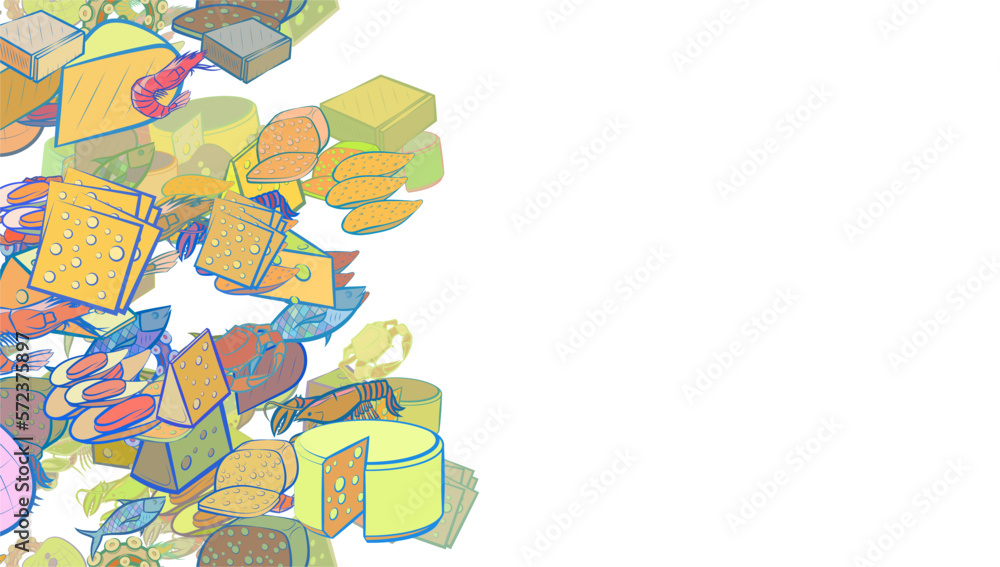 Background pattern abstract design texture. Cheeses and Seafood ...