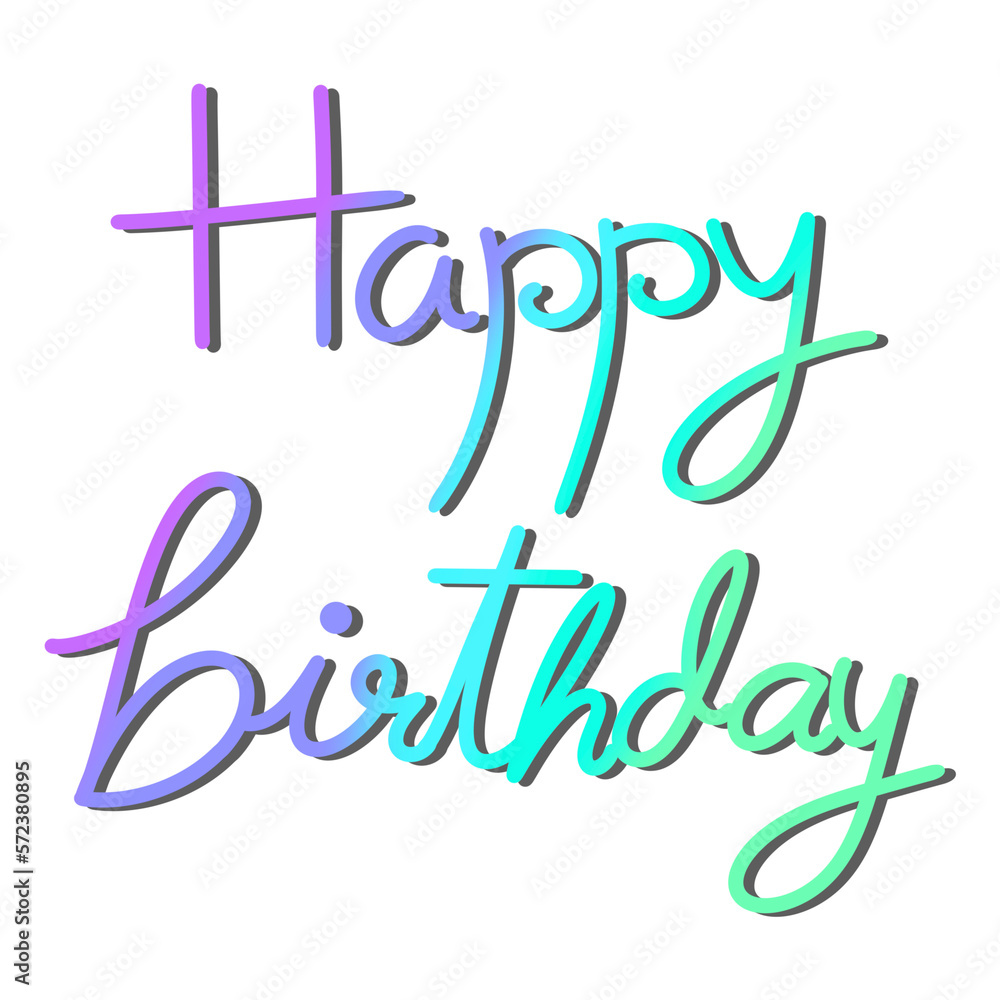 Happy Birthday, Handwritten modern brush lettering, text banner ...