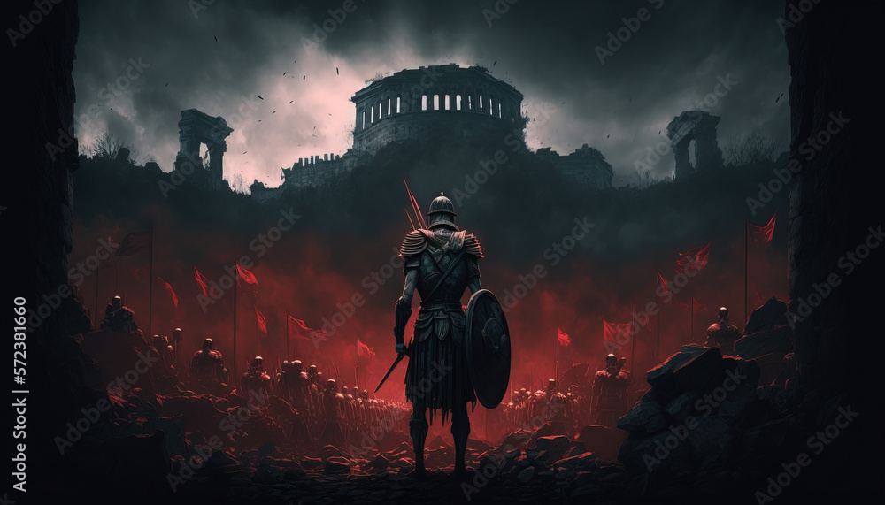Roman Warrior, Rome, Generative AI, Illustration Stock Illustration ...