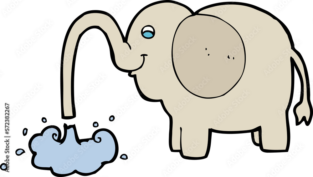 cartoon elephant squirting water Stock Illustration | Adobe Stock