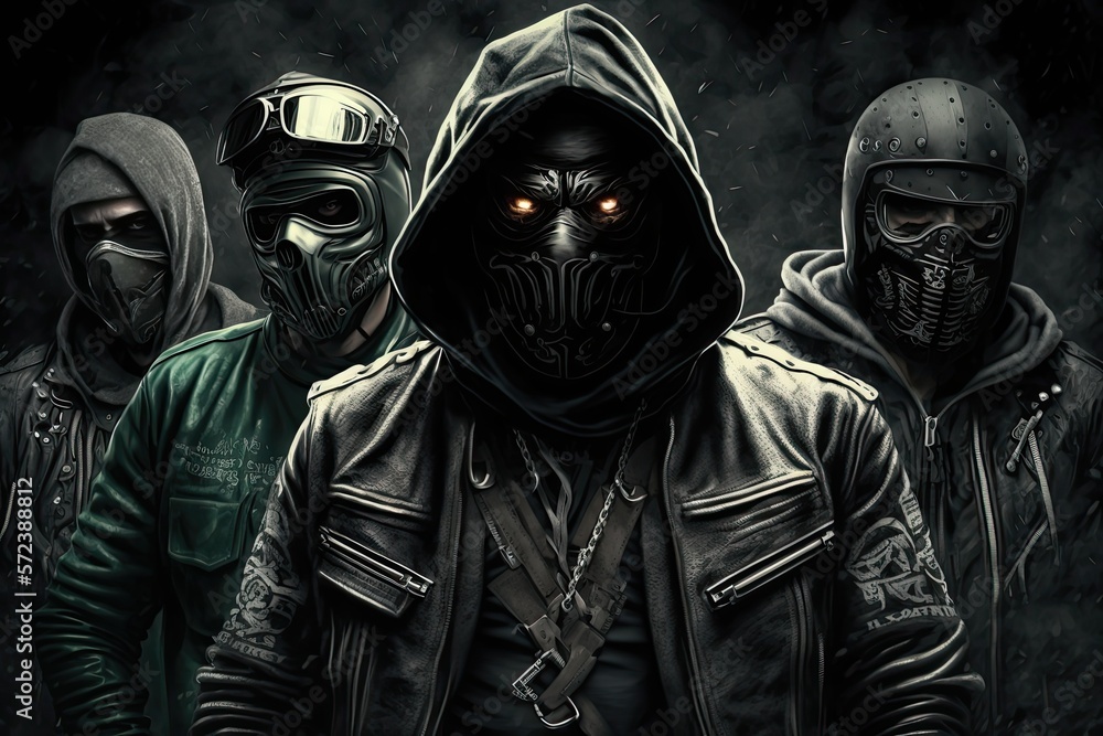 biker gangs Generative Ai Stock Illustration | Adobe Stock