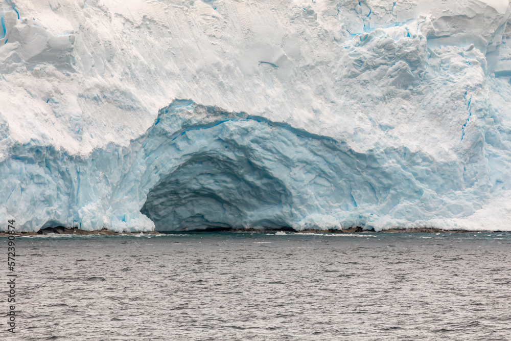 Arched Ice Cave in a Turquoise Blue Iceberg in The Gullet Channel, near ...