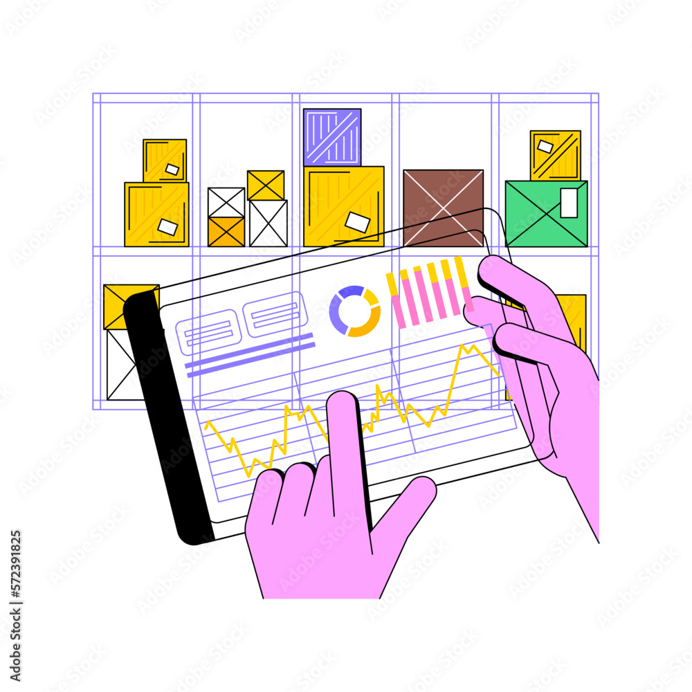 IoT in warehousing isolated cartoon vector illustrations. Smart ...