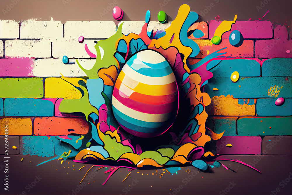 Graffiti Easter Background, Generative AI ilustração do Stock | Adobe Stock