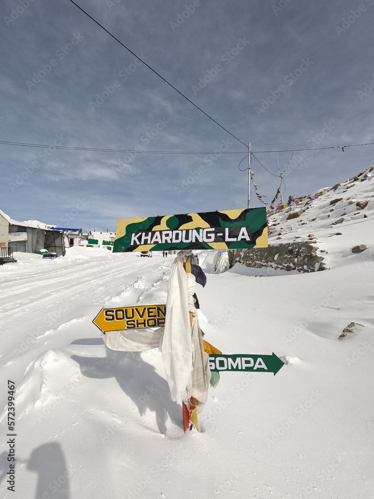 Exploring Khardung La Pass, Highest Motorable Road in the World Stock ...