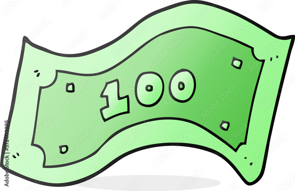cartoon 100 dollar bill Stock Illustration | Adobe Stock