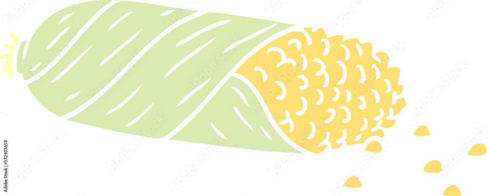 cartoon doodle of fresh corn on the cob Stock Illustration | Adobe Stock