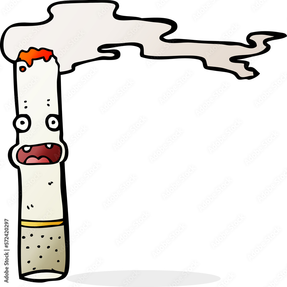 cartoon cigarette Stock Illustration | Adobe Stock