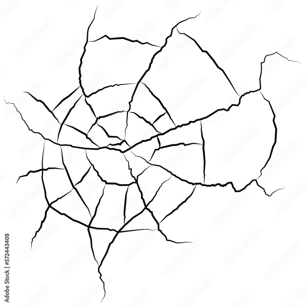 Surface cracks and fissures in ground. Linear pattern. Breaks grunge ...