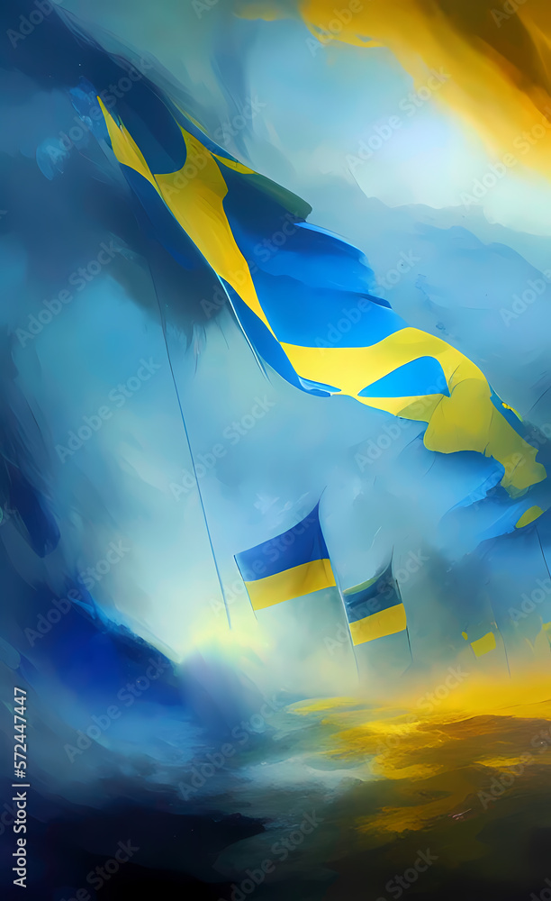 Ukraine flag theme abstract background. Blue and yellow colors of the ...