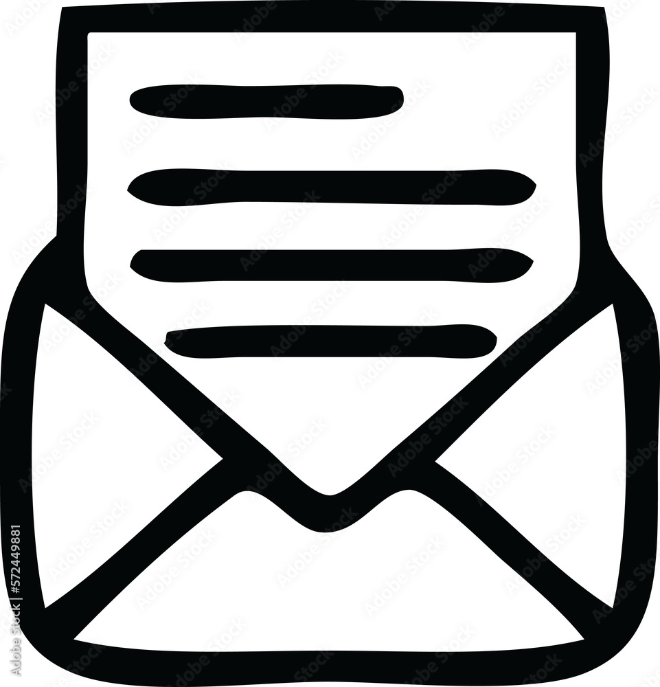 line drawing cartoon letter and envelope Stock Illustration | Adobe Stock