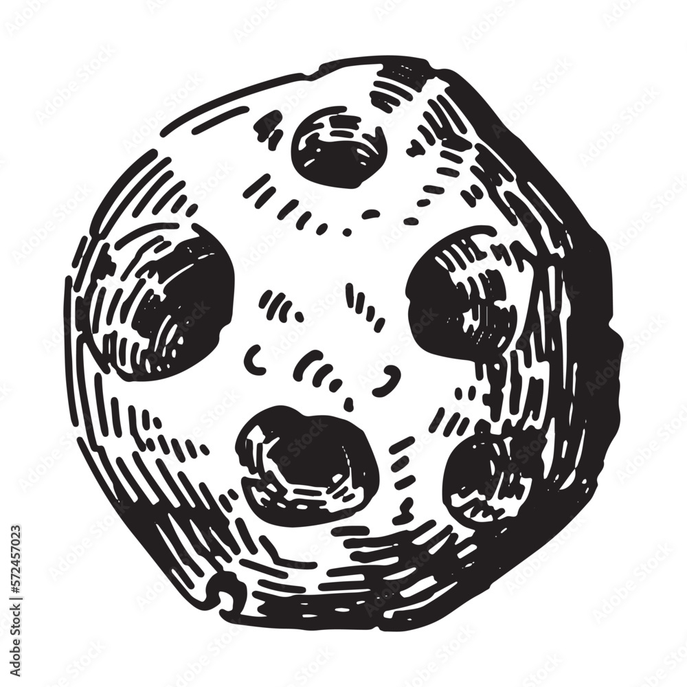 Abstract asteroid sketch. Simple astrology science symbol outline clip ...