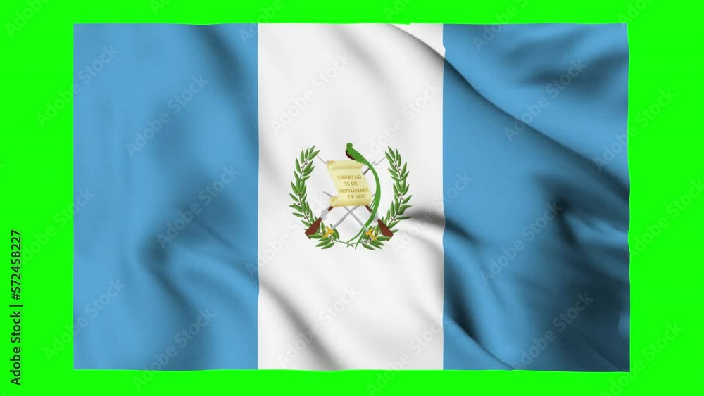 Flag of Guatemala waving isolated by the alpha channel(transparent ...