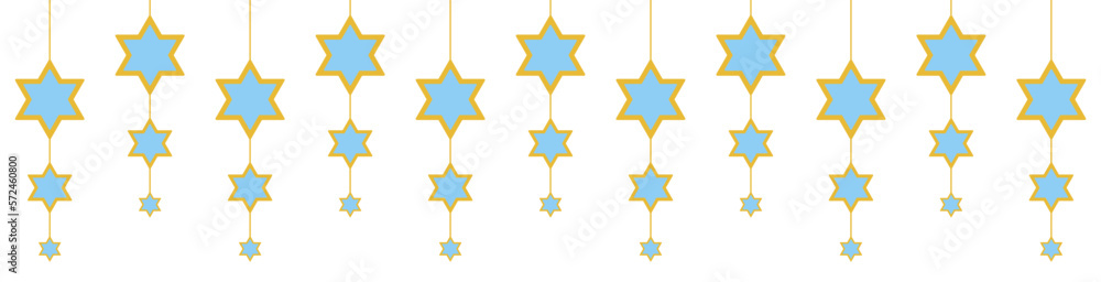 Garland for Passover, Pesach, Hanukkah and other holidays. Blue and ...