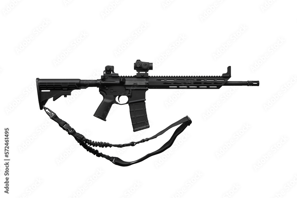 Modern automatic rifle isolated on white background. Weapons for police ...