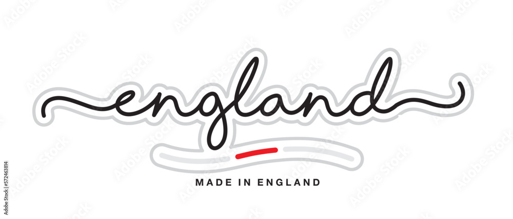 Made in England, new modern handwritten typography calligraphic logo ...