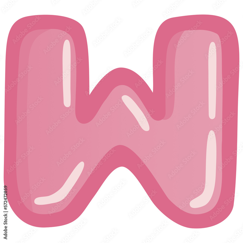 The Letter W In Bubble Writing