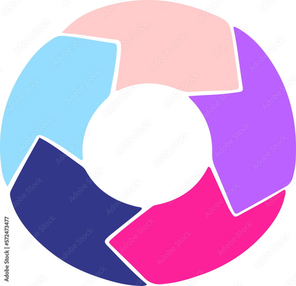 Bright and colorful circular flow diagram illustration Stock Vector ...