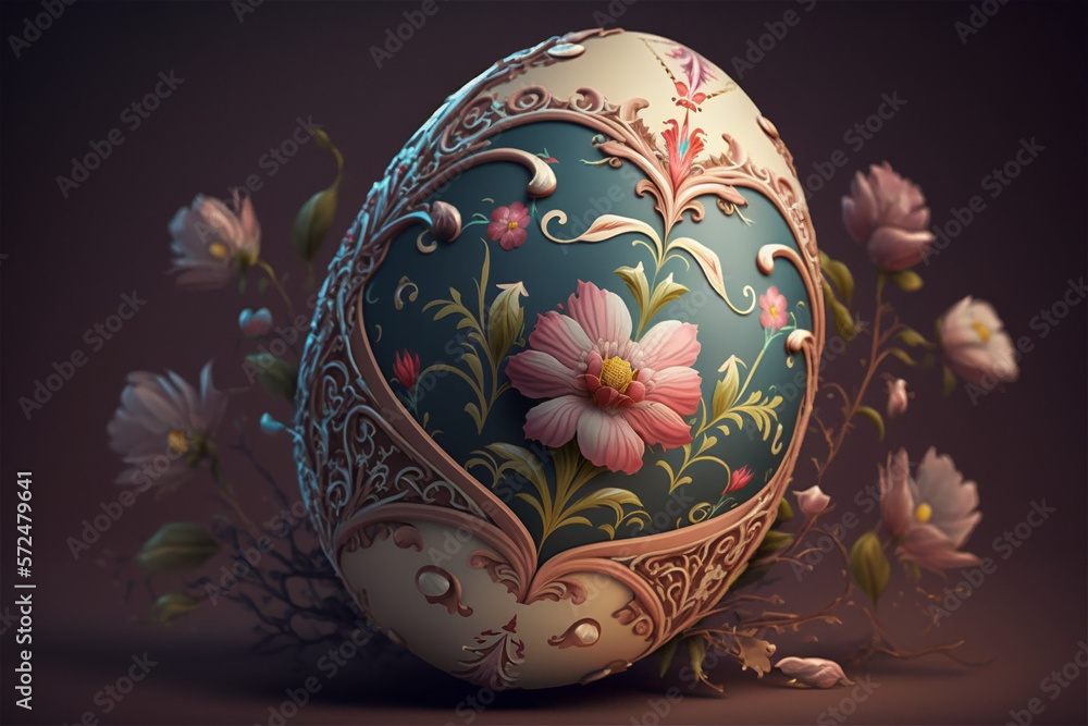 design featuring an egg-shaped graphic filled with bold and vibrant ...