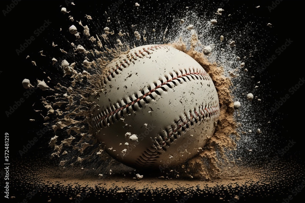 Baseball hit close up, concept of Close-up and Fast-Pitch, created with ...
