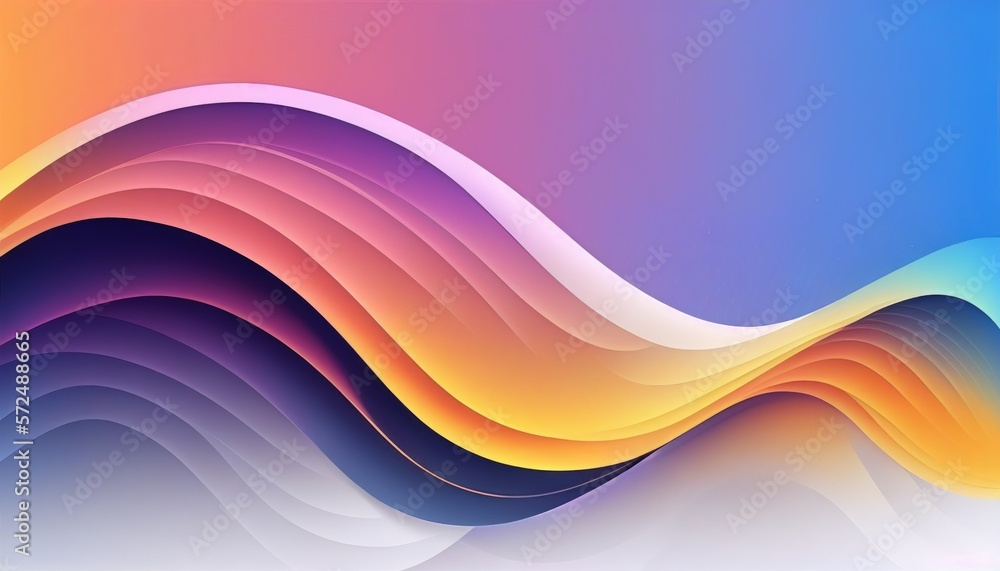 Abstract 3D Lines Wave Background - Pastel Colours - Curved Motion Colorful 3d render. Gradient ...