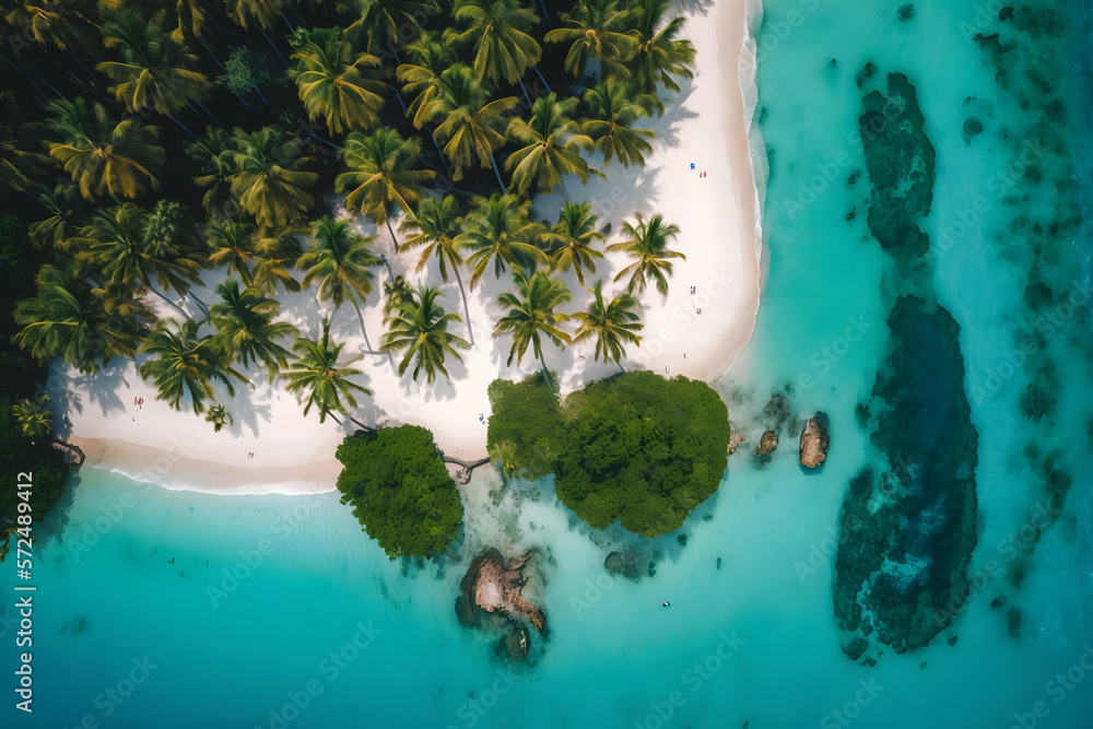 Maldives island beach. Tropical landscape of summer scenery, white sand ...