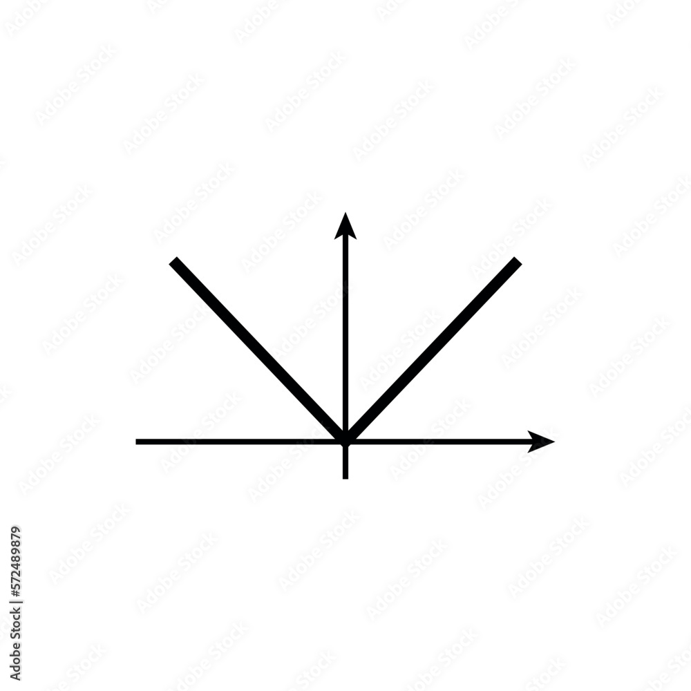 Absolute value graph icon. the graph of the absolute value function for ...