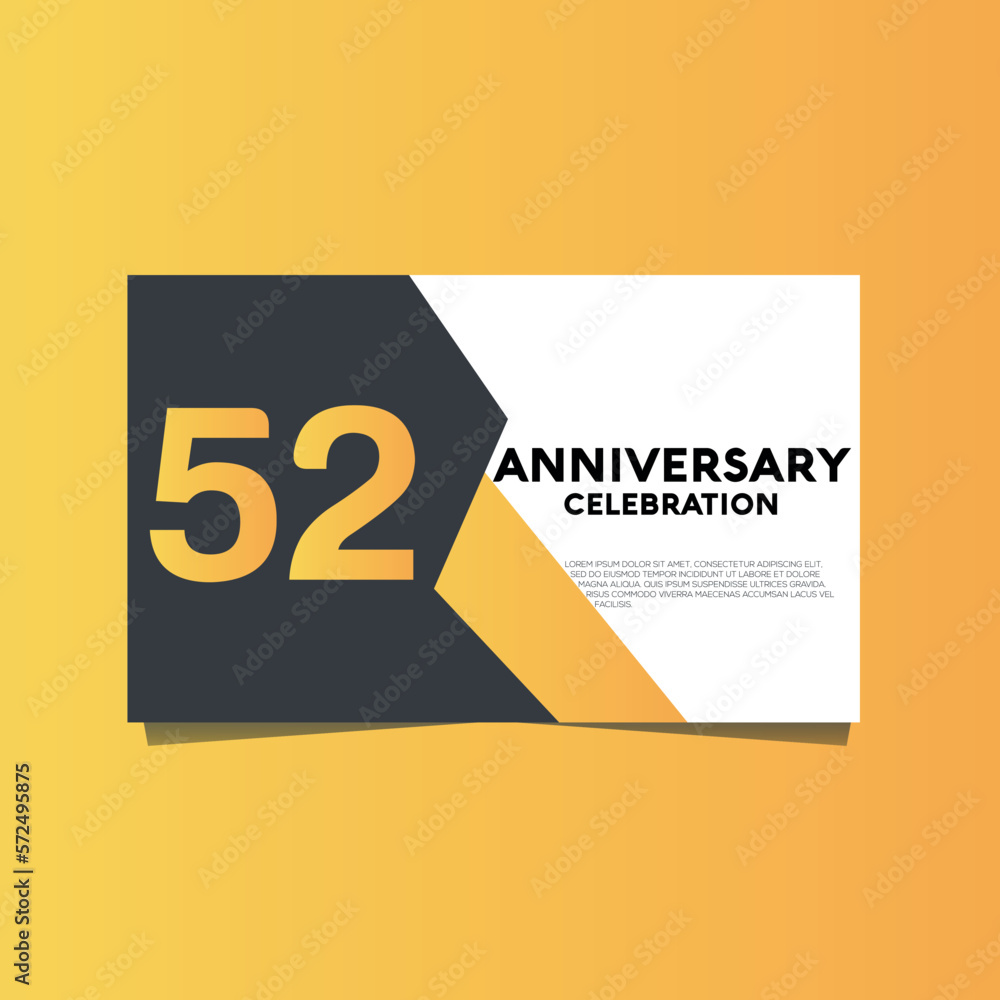 Vector 52 years anniversary celebration anniversary celebration ...