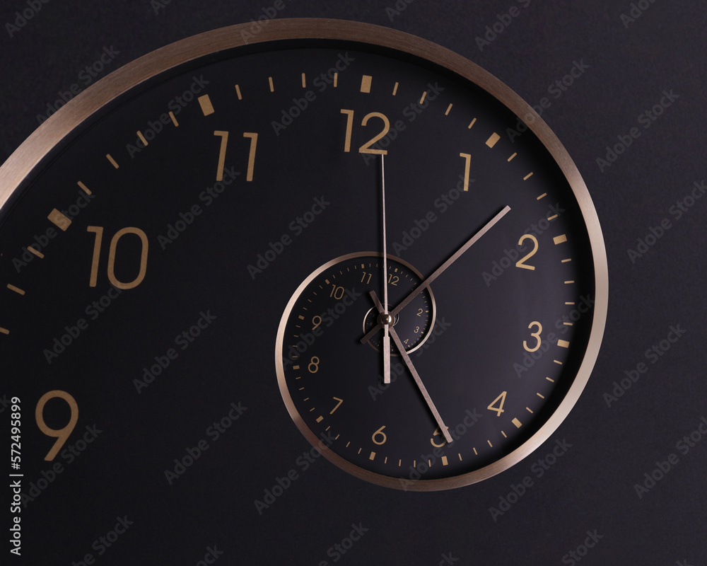 Infinity and other time related concepts. Clock hands and twisted hour ...