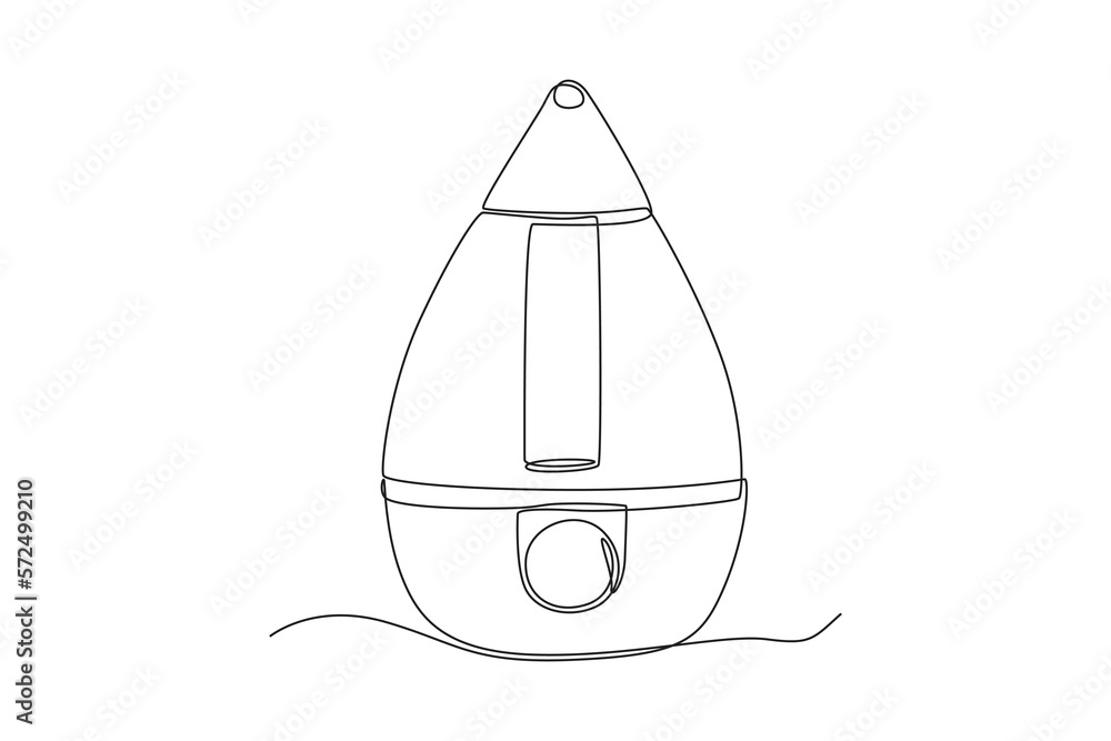 Single one line drawing Humidifier air diffuser. Electricity home ...