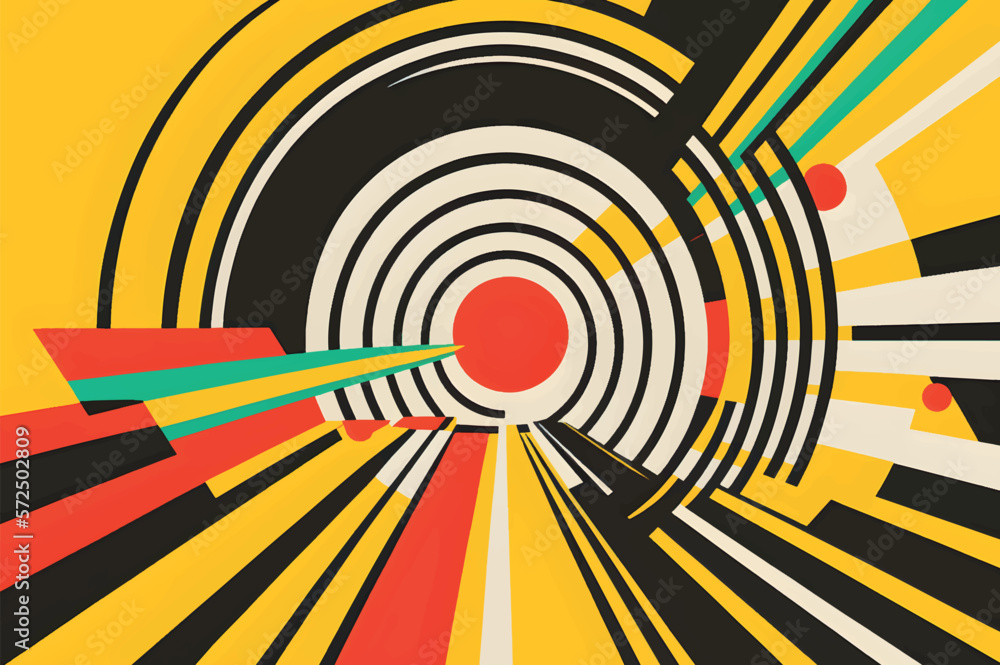 circular geometric abstract background, vector illustration with modern ...