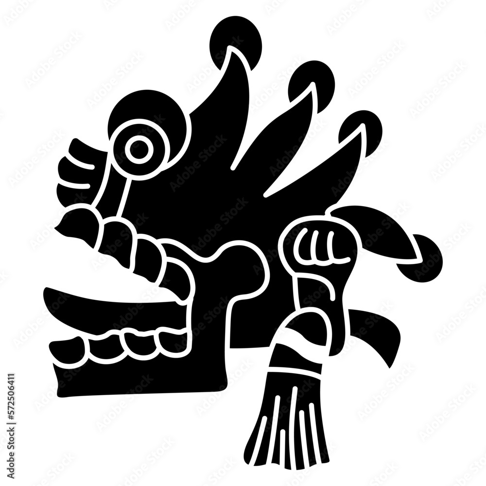 Aztec skull with open mouth and tongue stick out. Native American ...