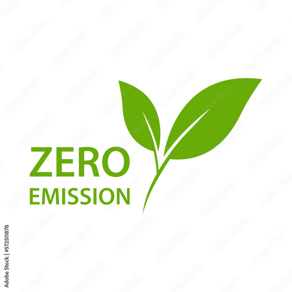 Zero emission icon vector CO2 neutral green sign for your web site design, logo, app, UI ...