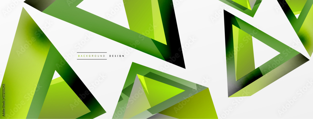 Triangle abstract background. 3d vector basic shape technology or ...